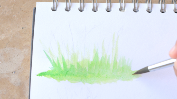 How to paint grass with watercolors - My Art Aspirations