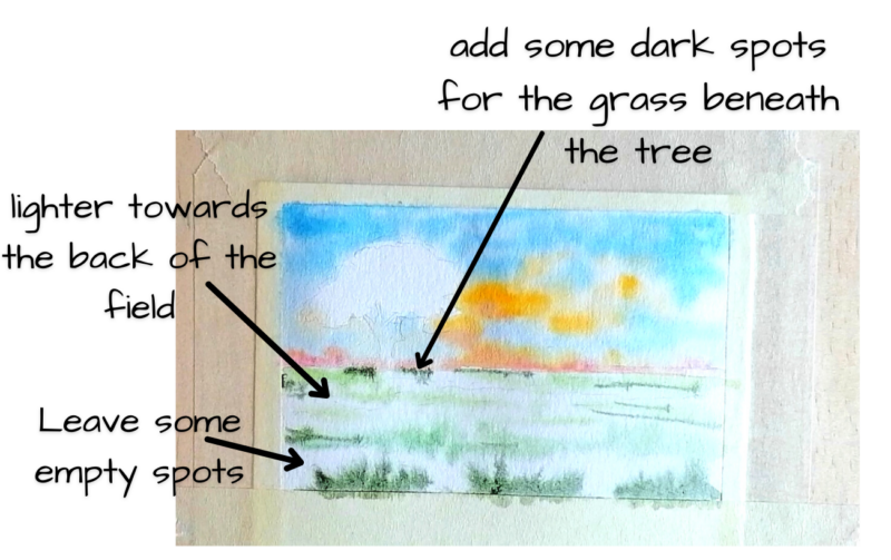 Watercolor tutorial: Simple field of flowers step by step - My Art ...
