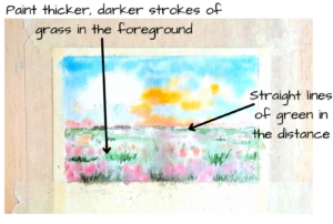 Watercolor tutorial: Simple field of flowers step by step - My Art ...