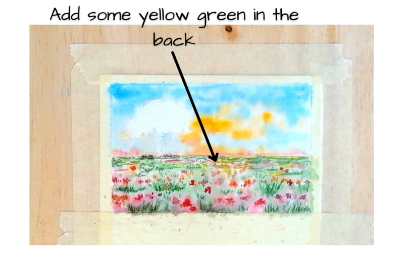 Watercolor tutorial: Simple field of flowers step by step - My Art ...
