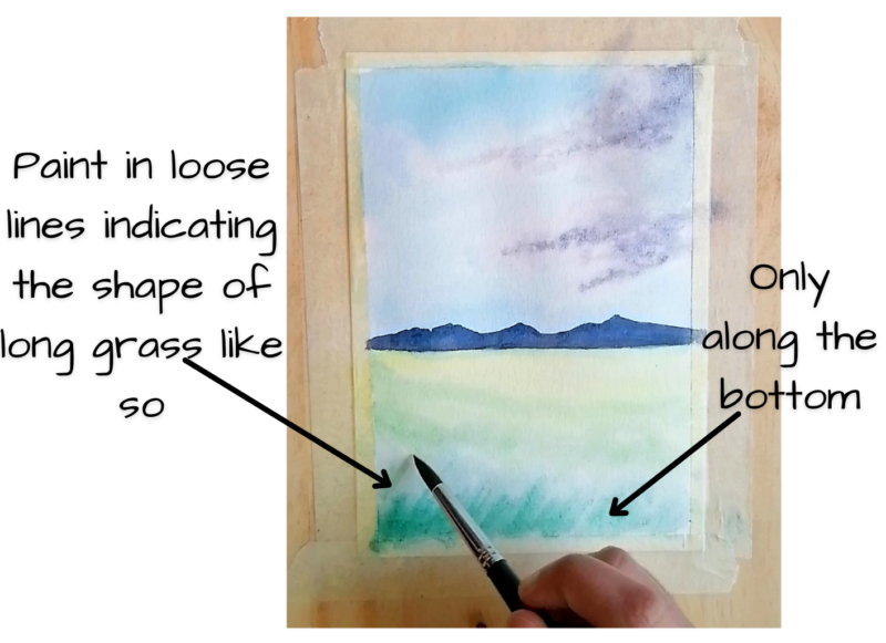 How to simple watercolor meadow for beginners - My Art Aspirations