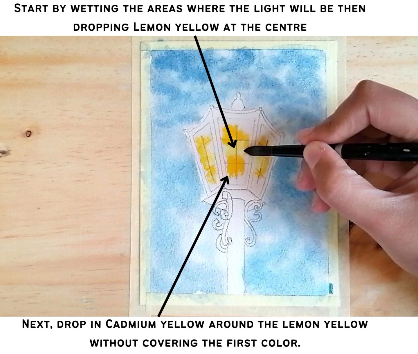 Easy Street Light Watercolor Painting Tutorial - My Art Aspirations