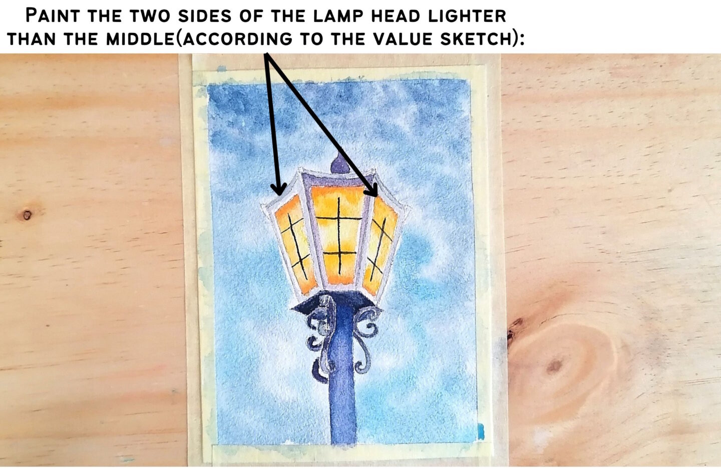 Easy Street Light Watercolor Painting Tutorial - My Art Aspirations