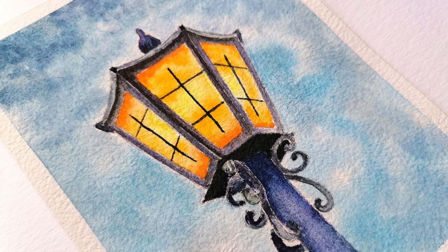Easy Street Light Watercolor Painting Tutorial - My Art Aspirations