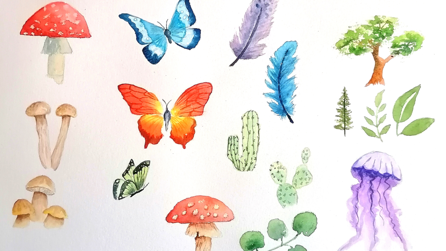 6 Easy Watercolor Doodles for Beginners Practice - My Art Aspirations
