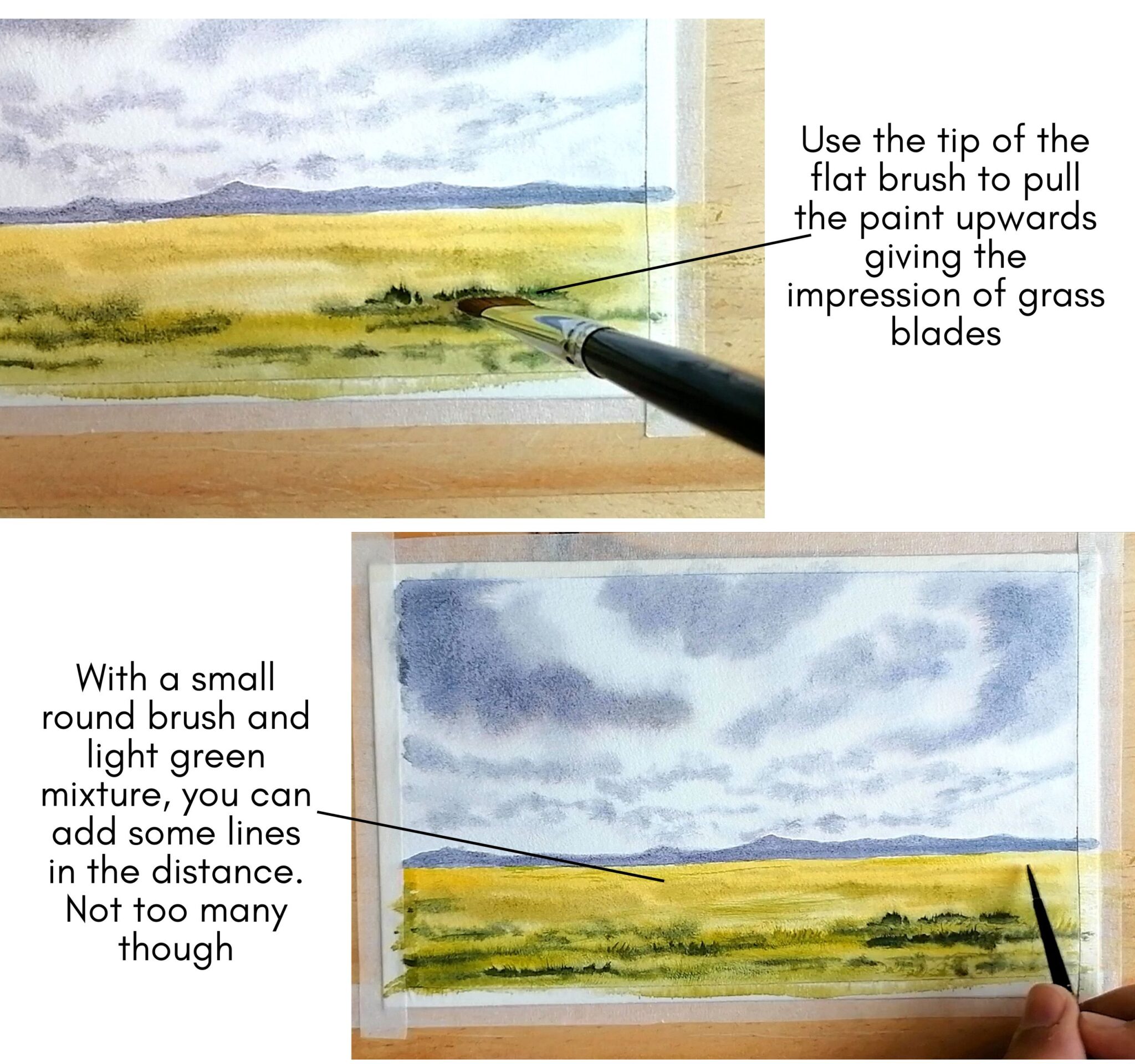 How to Paint a Watercolor Field Landscape for Beginners - My Art ...