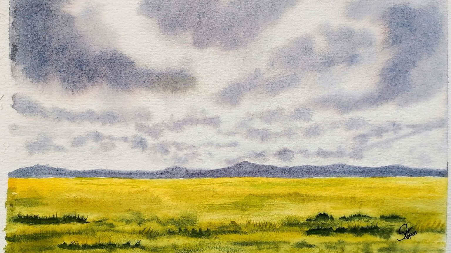 How to Paint a Watercolor Field Landscape for Beginners - My Art ...